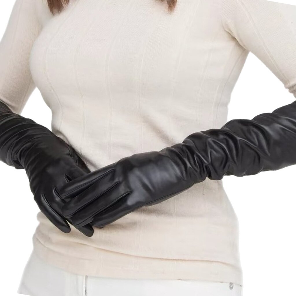 Удобные Длинные Вечерние Перчатки, Женские вечерние перчатки из искусственной кожи, 15 дюймов