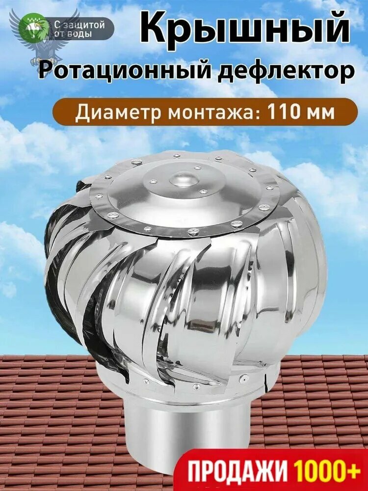 Турбо-дефлектор из нержавеющей стали 110 мм для вентиляционных труб