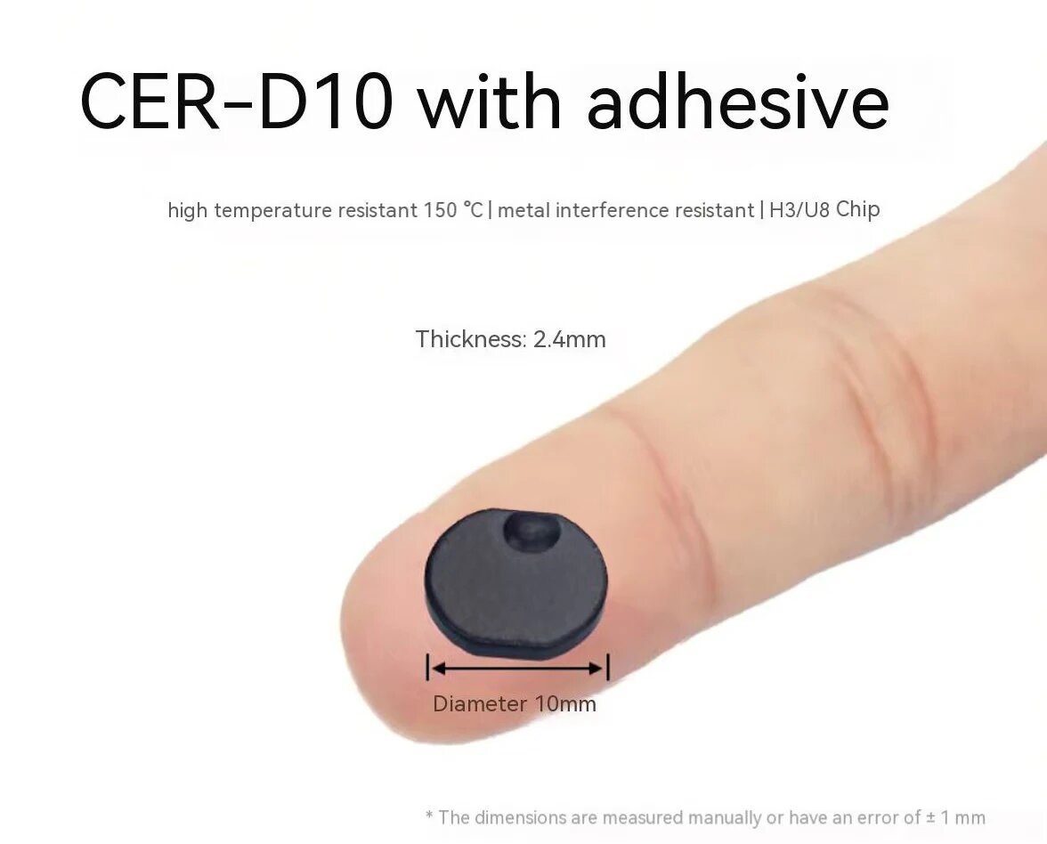 CER-D10 RFID метка с клеем, 10мм, 2.4мм