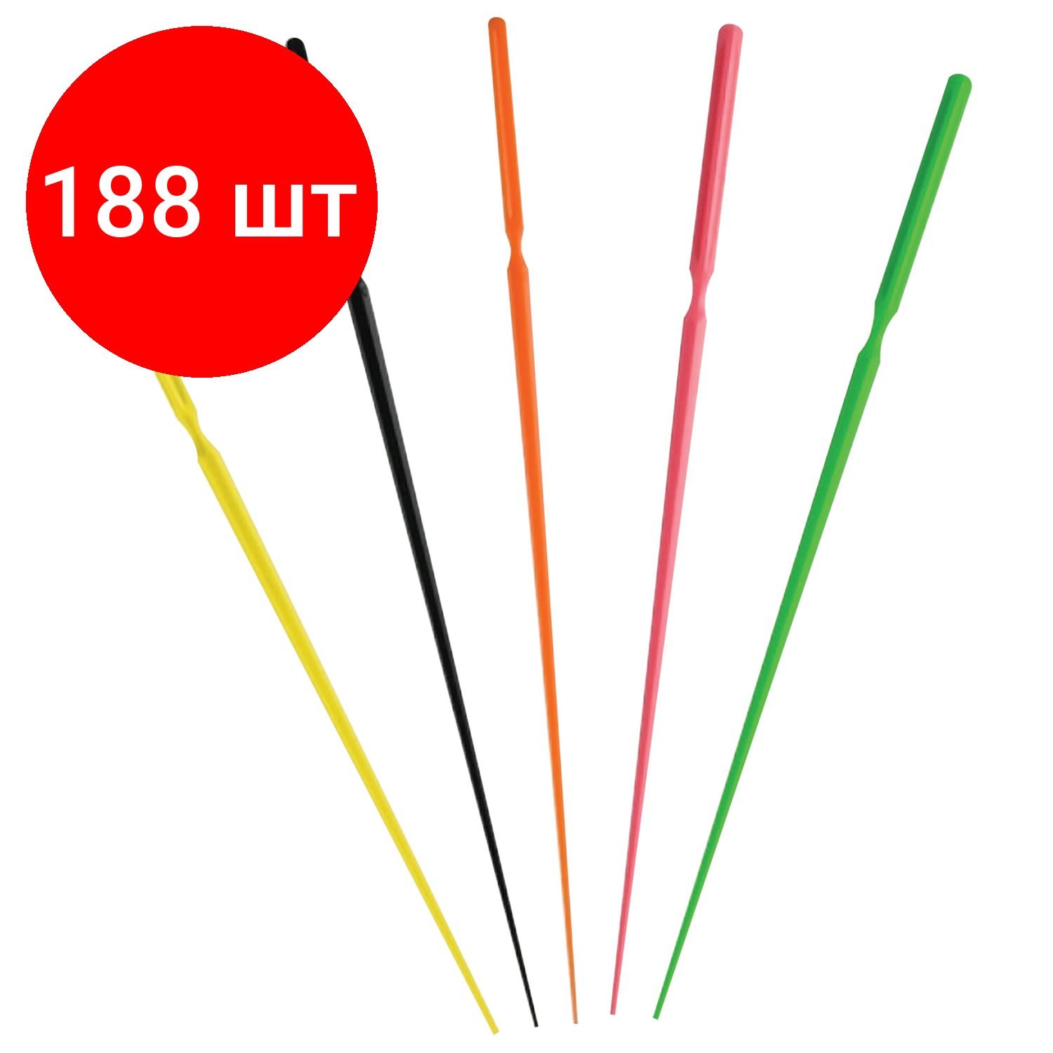 Комплект 188 шт, Указка СТАММ, 40 см, пластиковая, ассорти, СП11