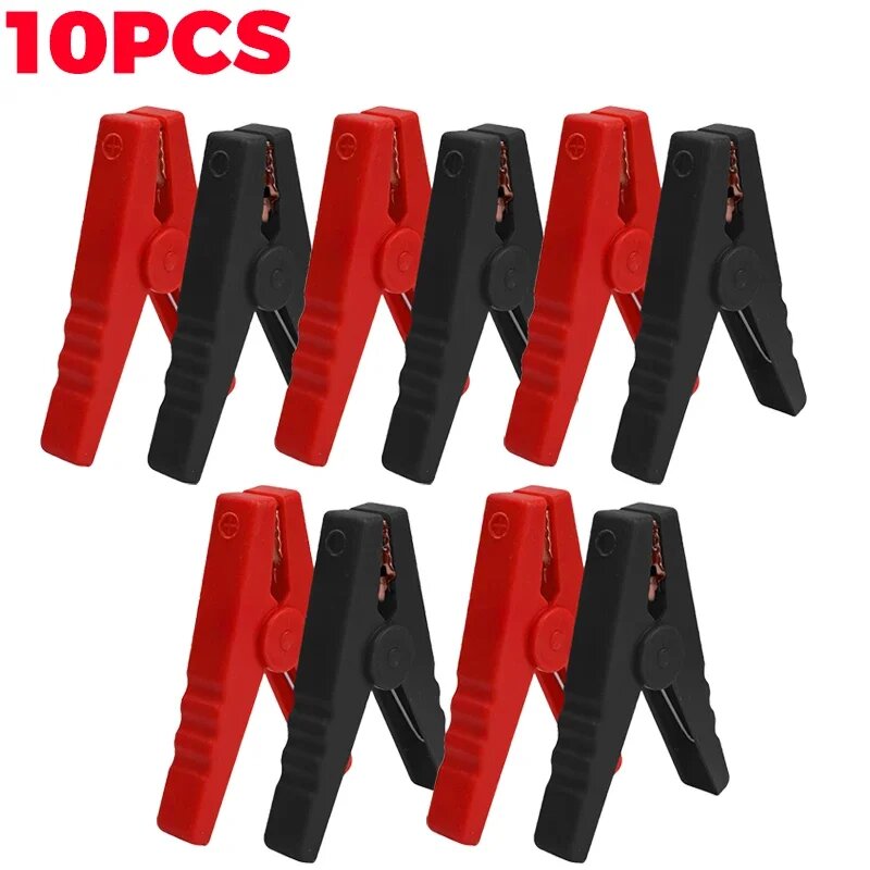 Красные черные изолирующие зажимы крокодил 100А mixed-10pcs