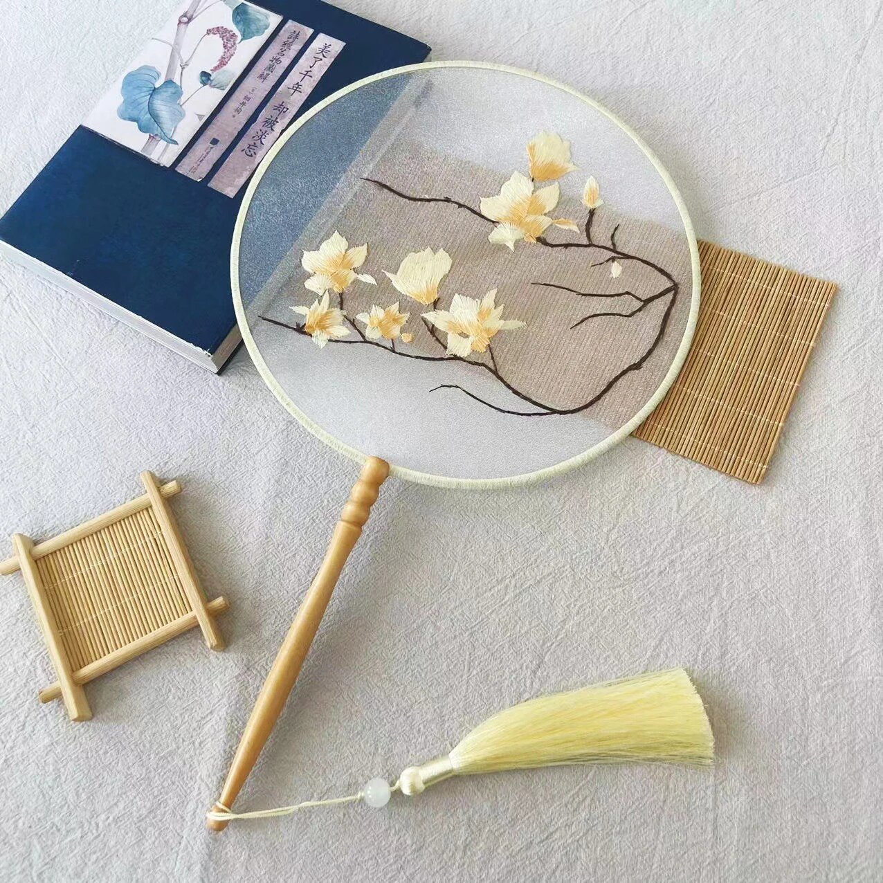 Винтажный круглый веер Hanfu style D