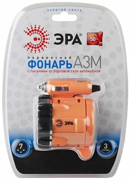 Фонарь ЭРА Авто 12V, 7xLED, магнит, шнур 3м, артикул A3M