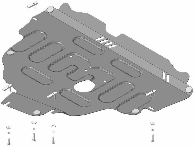 Защита картера двигателя, КПП. 2 мм, Сталь. для Ford Galaxy 2010-2015, Motodor.72602
