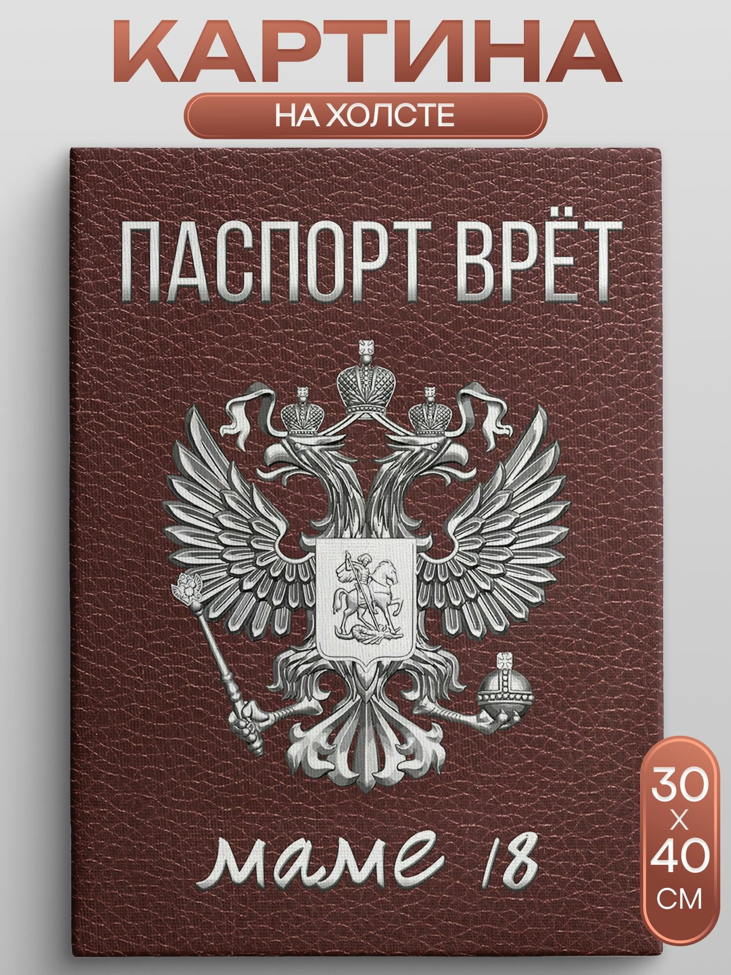 Картина на стену интерьерная паспорт врет маме 18