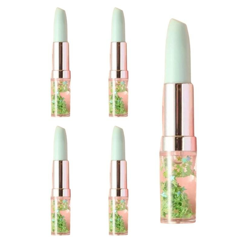 Набор из 5 шт. люминесцентных маркеров в форме помады, Зеленый