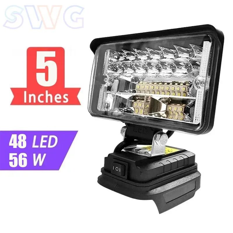 5-дюймовый беспроводной светодиодный рабочий фонарь, совместимый с литий-ионным аккумулятором Makita 14,4-21 В, уличный портативный фонарик, аварийное освещение для кемпинга С USB