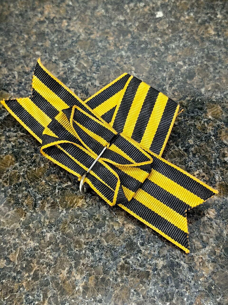 Колодка для медали с георгиевской лентой и бантом на заколке