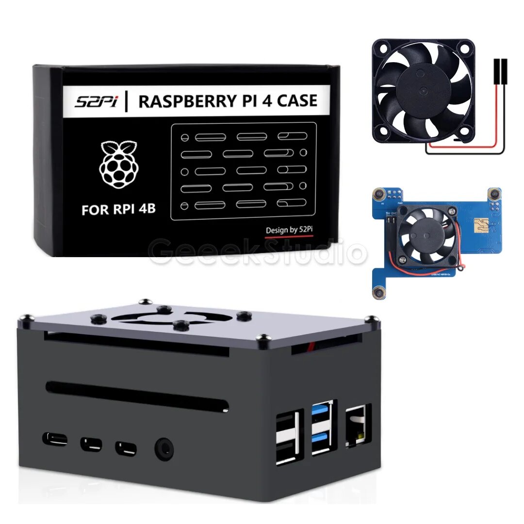 Металлический корпус для Raspberry Pi 4B, цвет: case and Poe