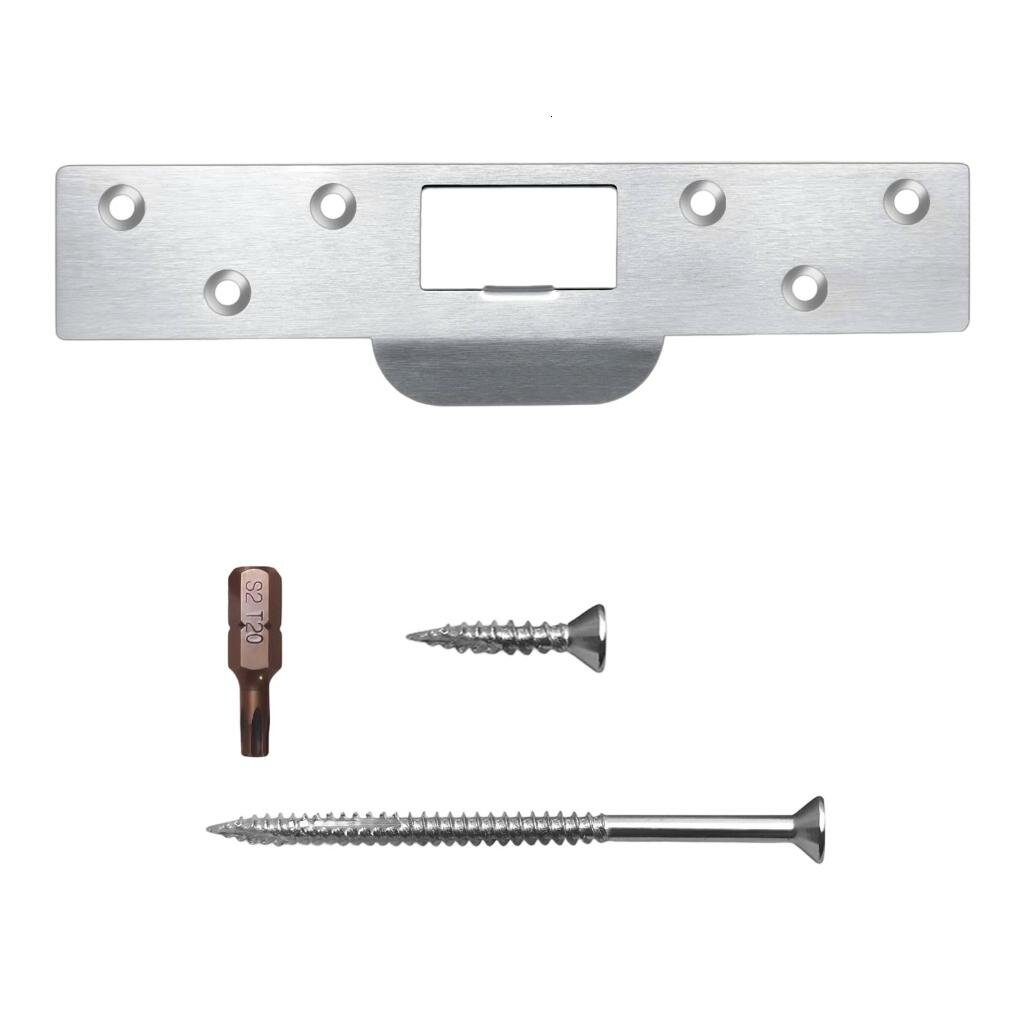 Пластина ударная из нержавеющей стали, стандартная, для дверной коробки, Серебро