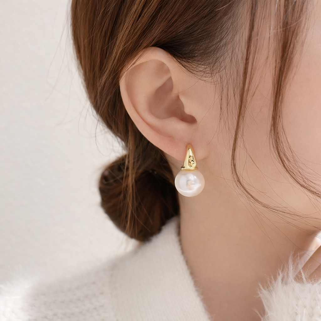 Серьги пусеты, с подвесками, жемчуг имитация