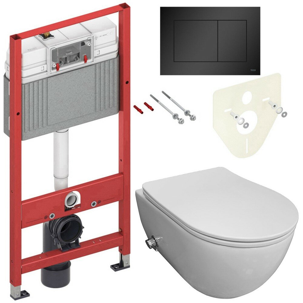 Инсталляция TECE 9400401-9240407 + унитаз Bloomix Diva MD1211SB/UF3 безободковый с функцией биде и смесителем