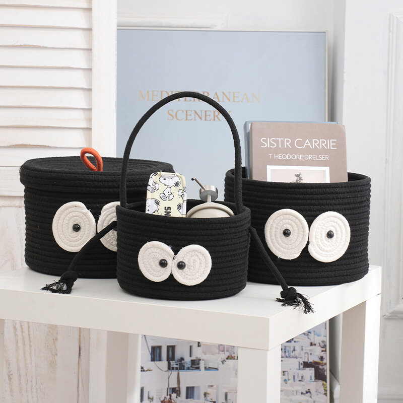 Креативная мультяшная хлопчатобумажная тканая корзина для хранения детских игрушек, корзина для хранения закусок,