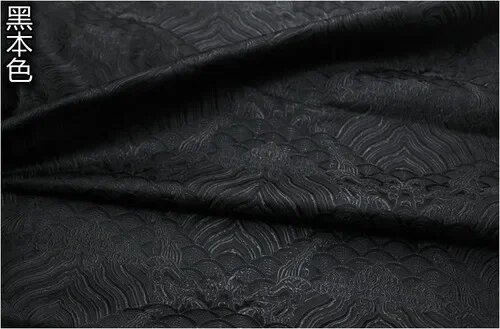 Жаккардовая парча красная синяя 0.75х1 м Черный, Black natural color