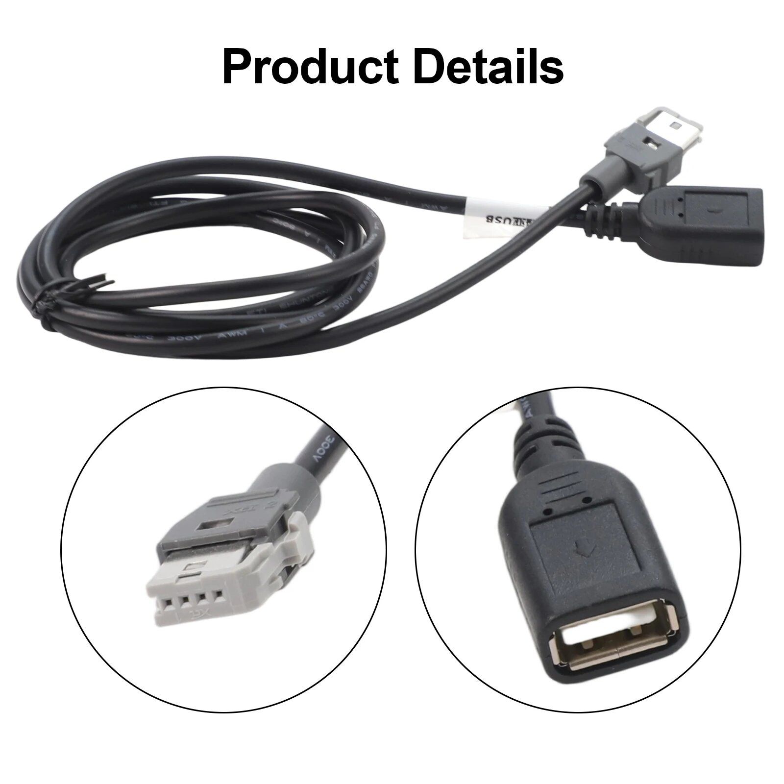 4-контактный USB-разъем 4-контактный гнездовой адаптер Автомобильные установки Материал ABS Недеформированная структура адаптер