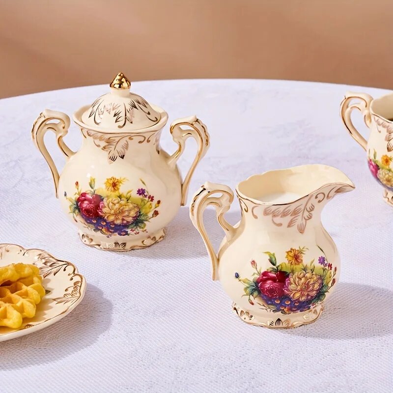Набор сахарница и молочник керамический, Light Grey
