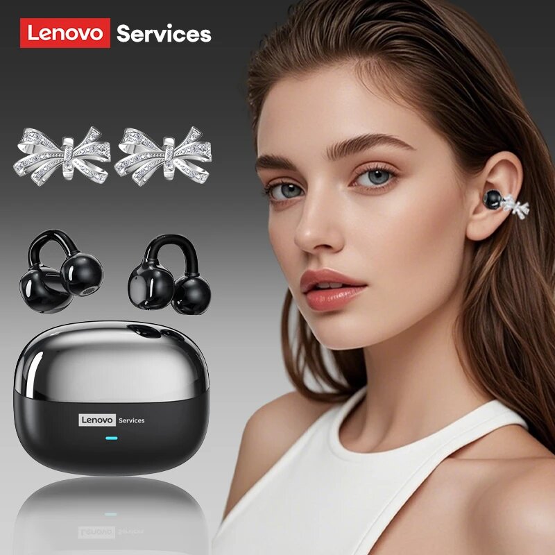 Беспроводные наушники-клипсы Lenovo LE302 Bluetooth Черный, Black Bow