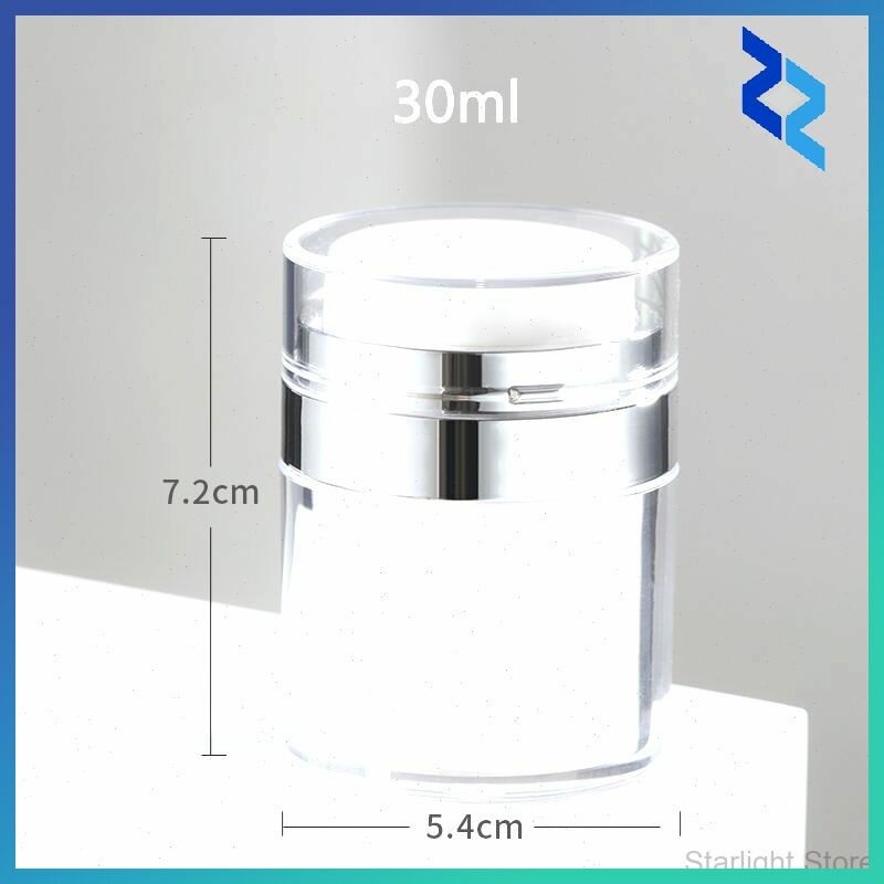 Баночка для крема с дозатором 30 мл Серебристая