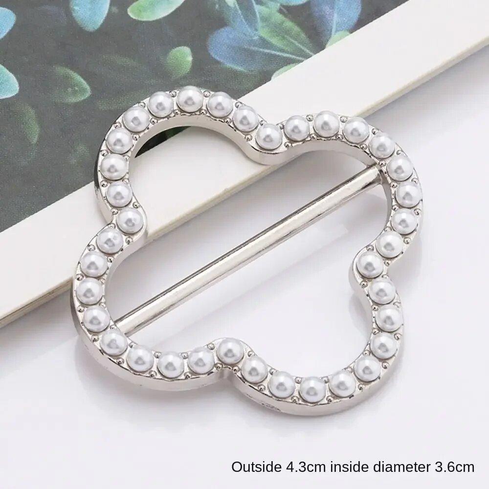 Кольцо для ремня с жемчугом, Silver-Style D, 4.3x3.6 см
