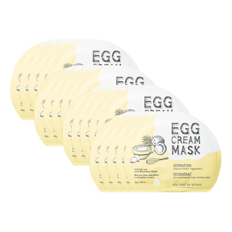 Too Cool For School Egg Cream Mask увлажняющая, разглаживающая, лифтинговая, очищающая, сужающая поры, 20 Pcs