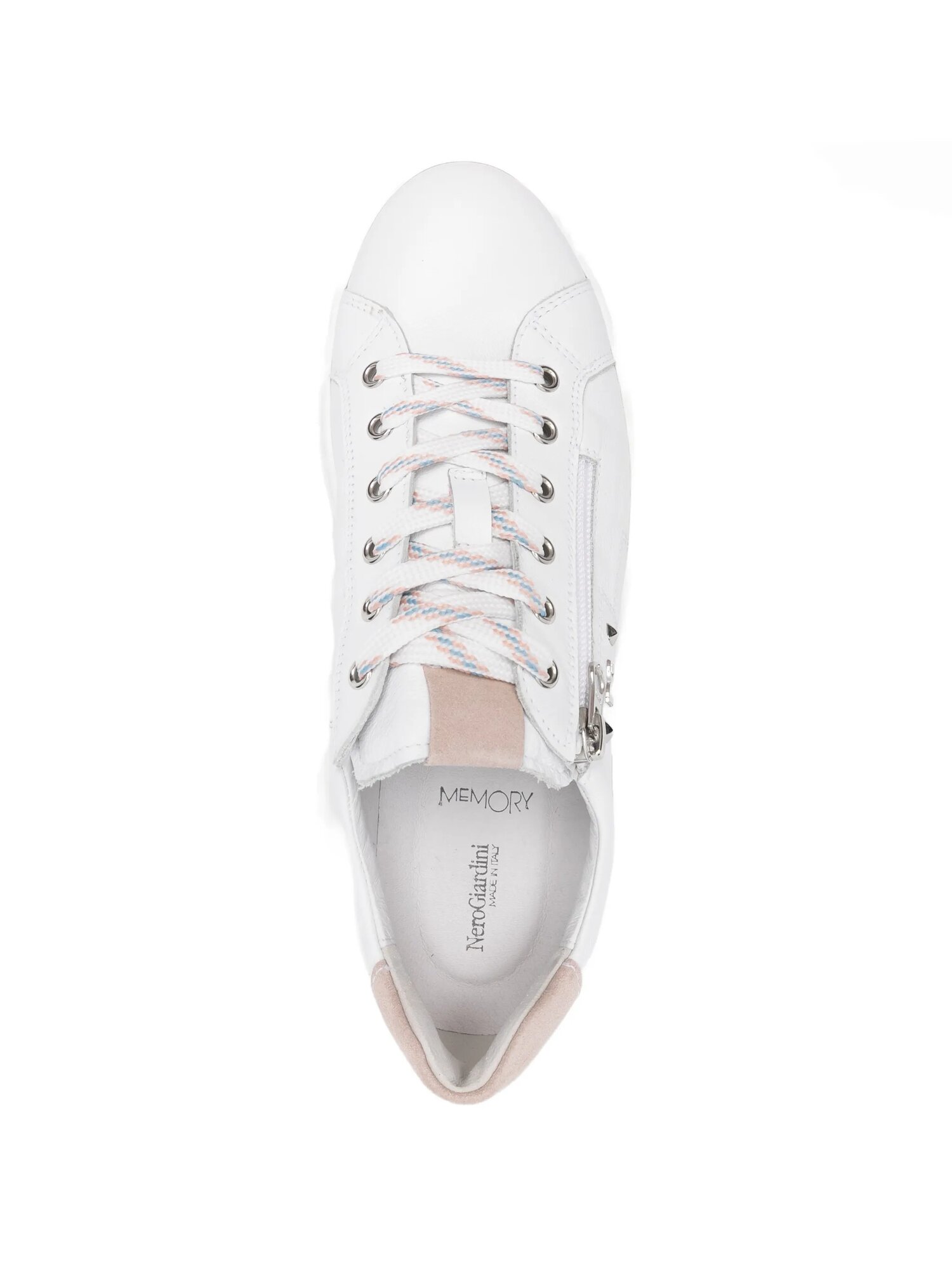 Кроссовки NeroGiardini Zip-up leather sneakers, размер 39, белый — фото 1