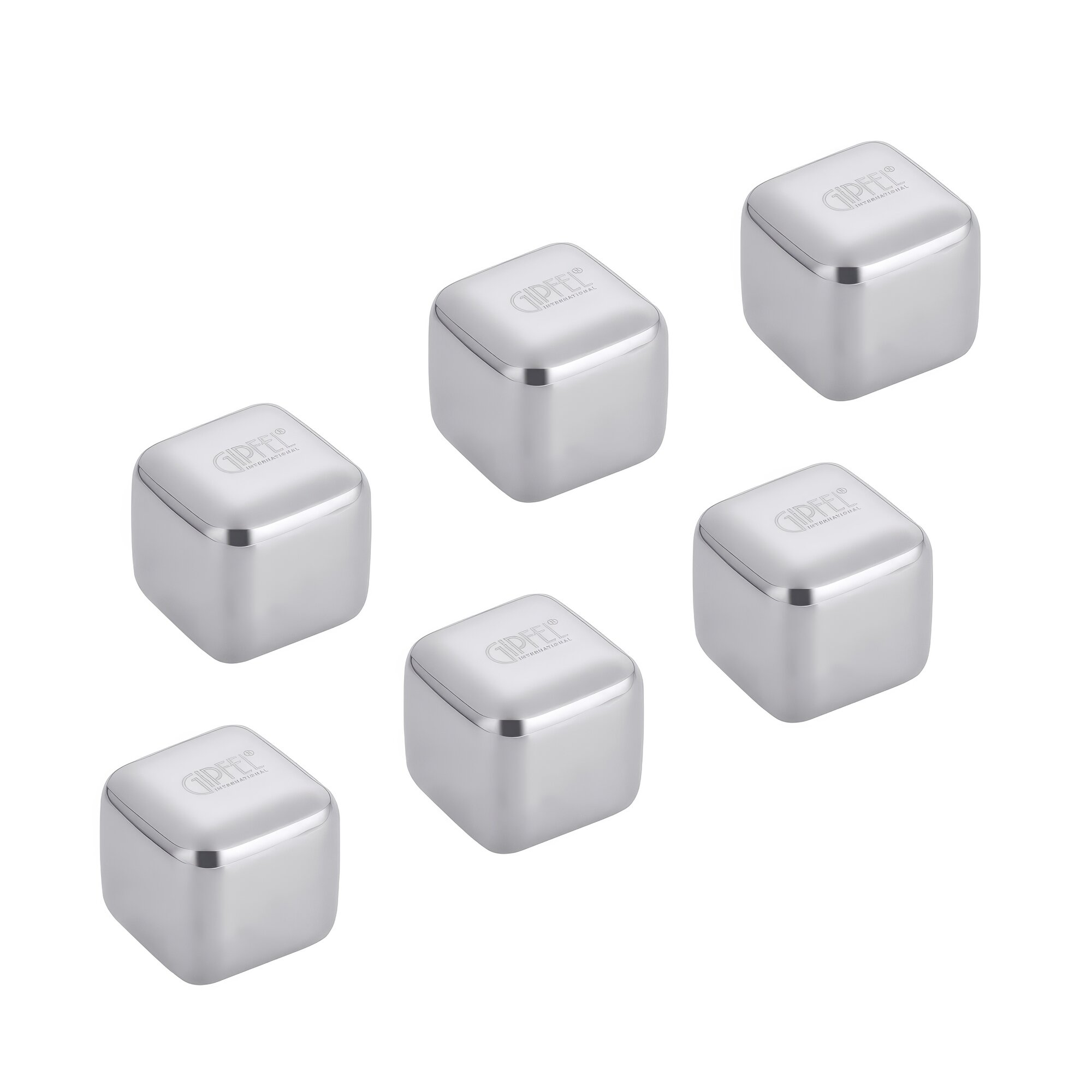 Набор из 6 стальных кубиков Gipfel 51008, нержавеющая сталь, стальной цвет