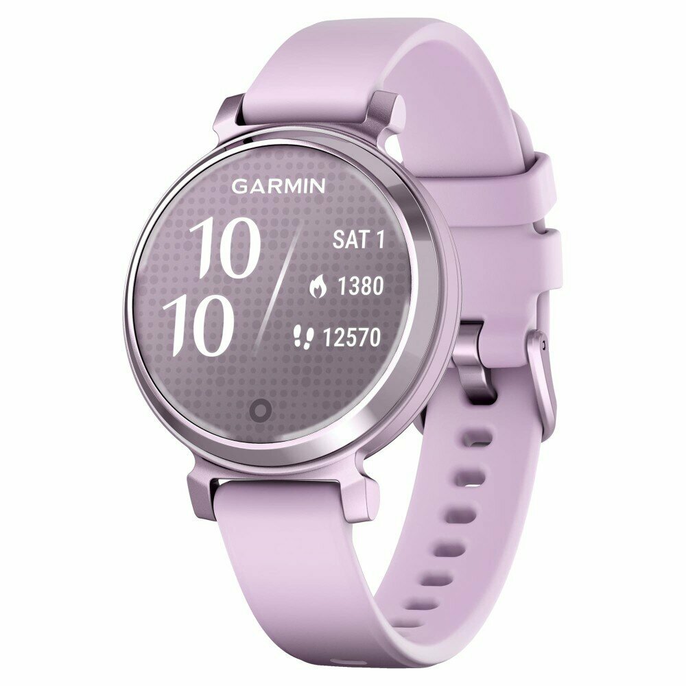 Смарт-часы женские Garmin Lily 2 Metallic Lilac, сиреневый силиконовый браслет, 010-02839-01, европейская версия