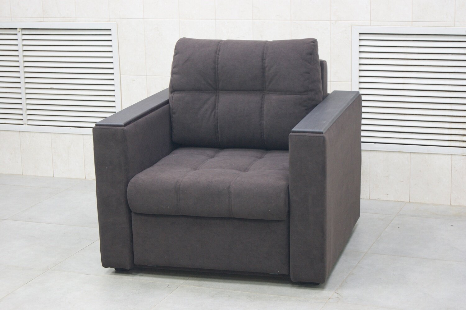 Кресло-кровать Атланта 65 Тёмный шоколад, 92х91х88 см, с ящиком для белья