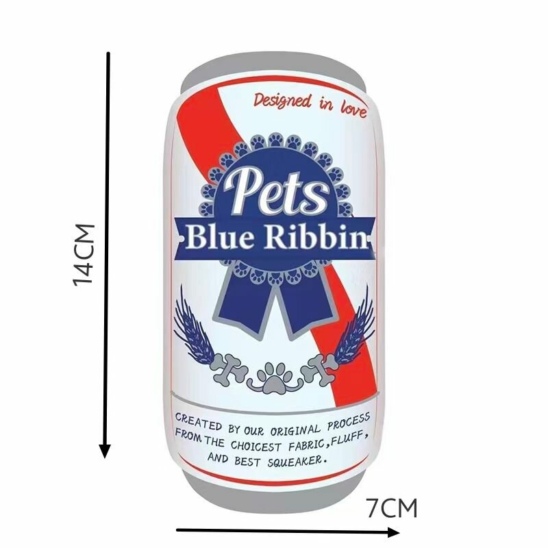 Мягкая игрушка в форме пивной банки со звуком.