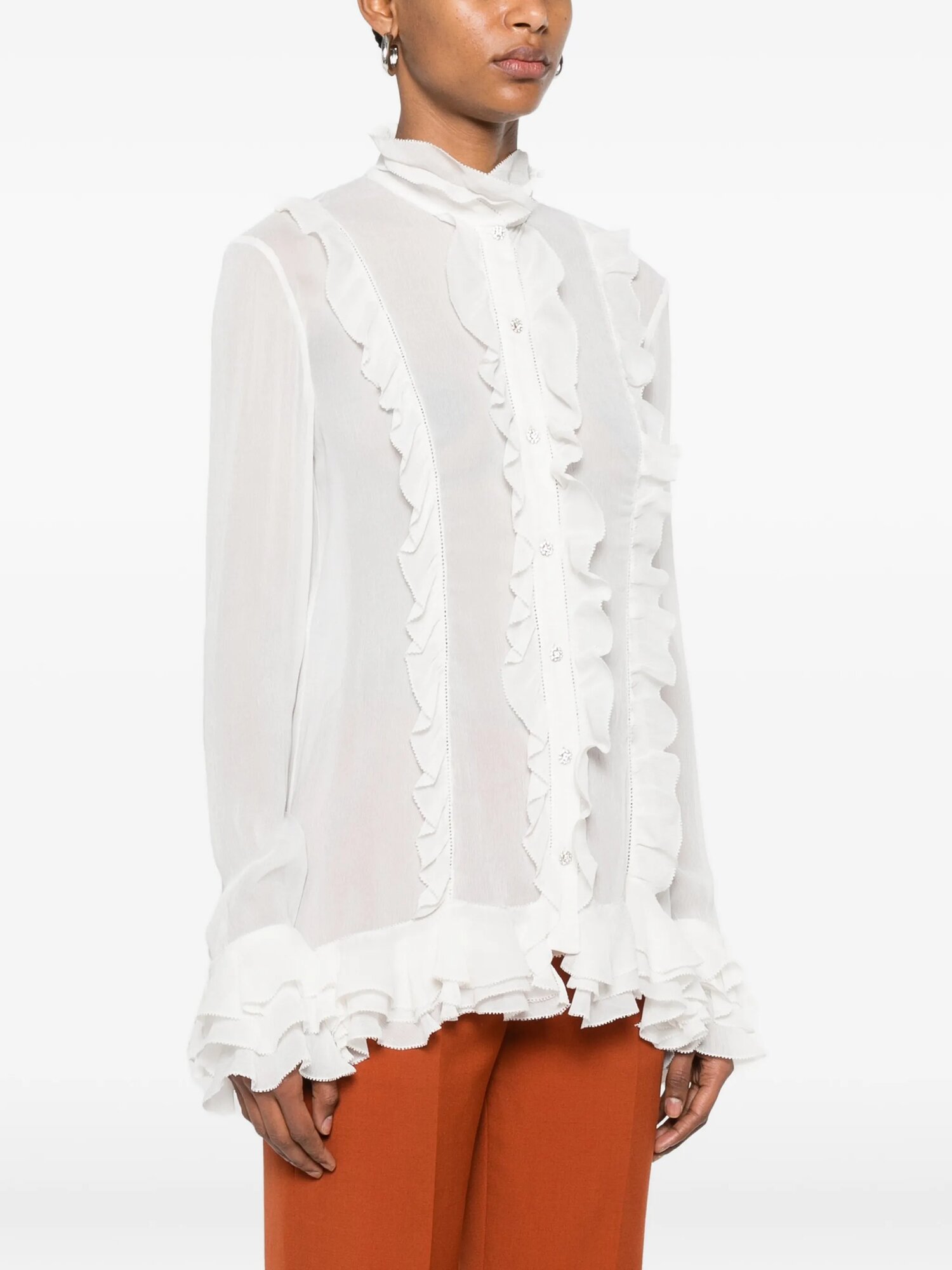 Блуза Alberta Ferretti, размер 40, white — фото 1