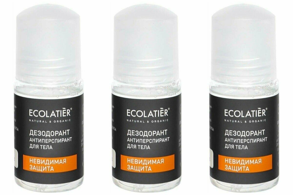 Дезодорант для тела ECOLATIER MEN, Невидимая защита, 50 мл, 3 шт