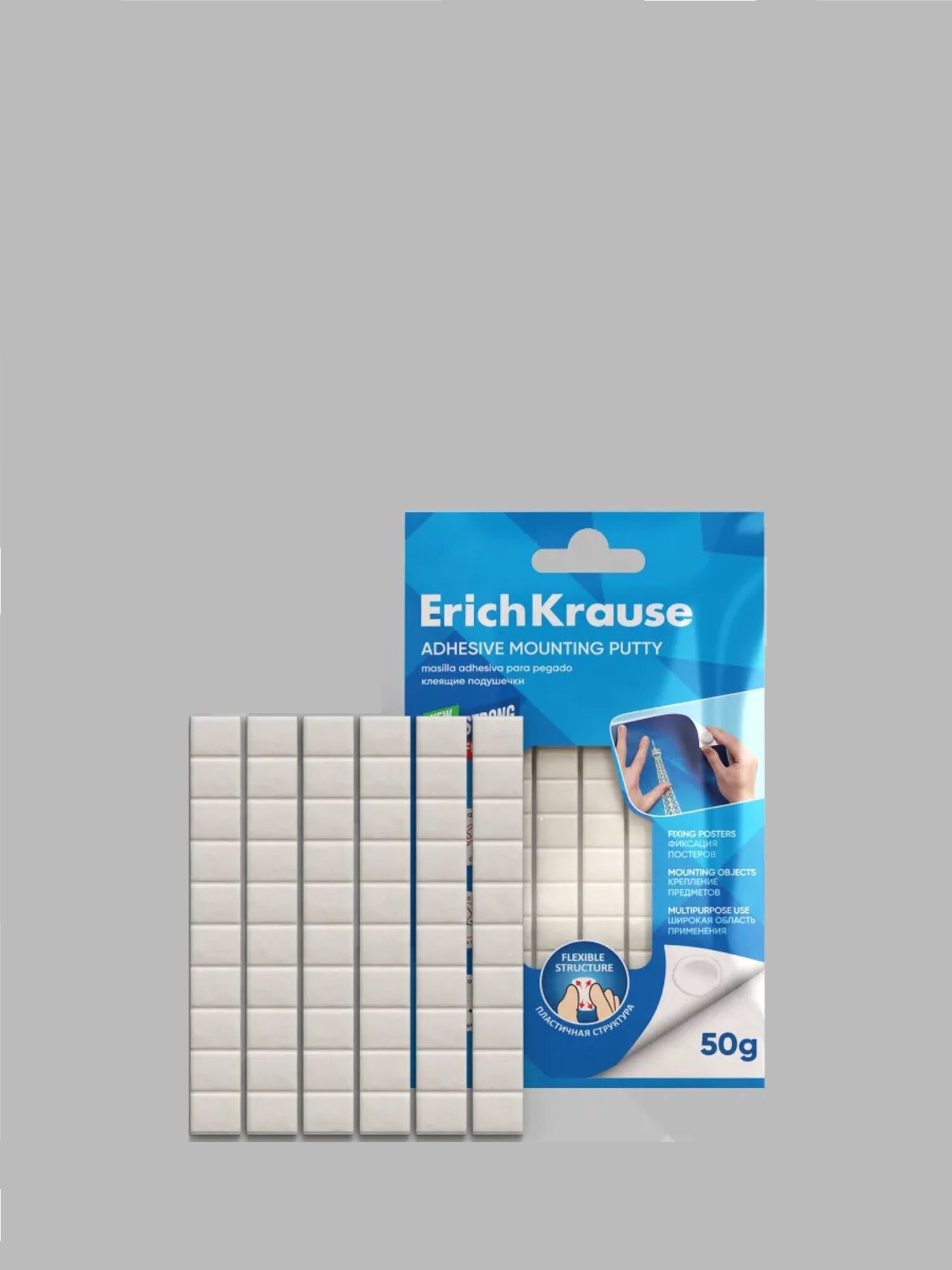 Клеящие подушечки ErichKrause Adhesive Mounting Putty, 50 г, белые