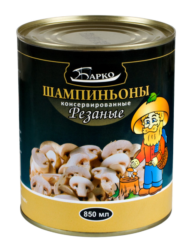 Шампиньоны резаные Барко, 850 гр