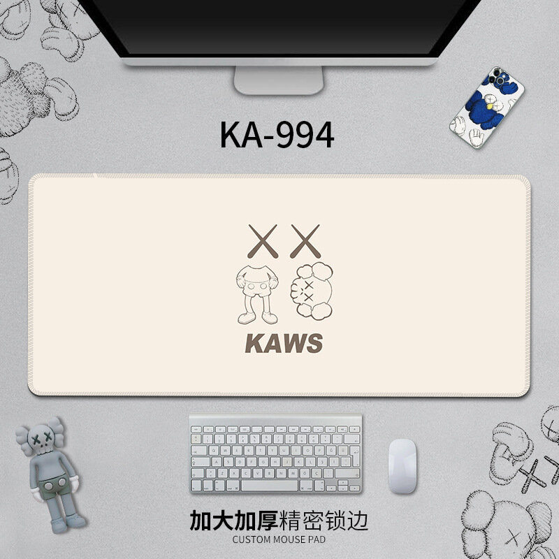 Коврик для мыши Kaws "Улица Сезам", игровой коврик, утолщенный креативный нескользящий коврик с фиксацией по краям, настольный коврик 40*90*0.3 см