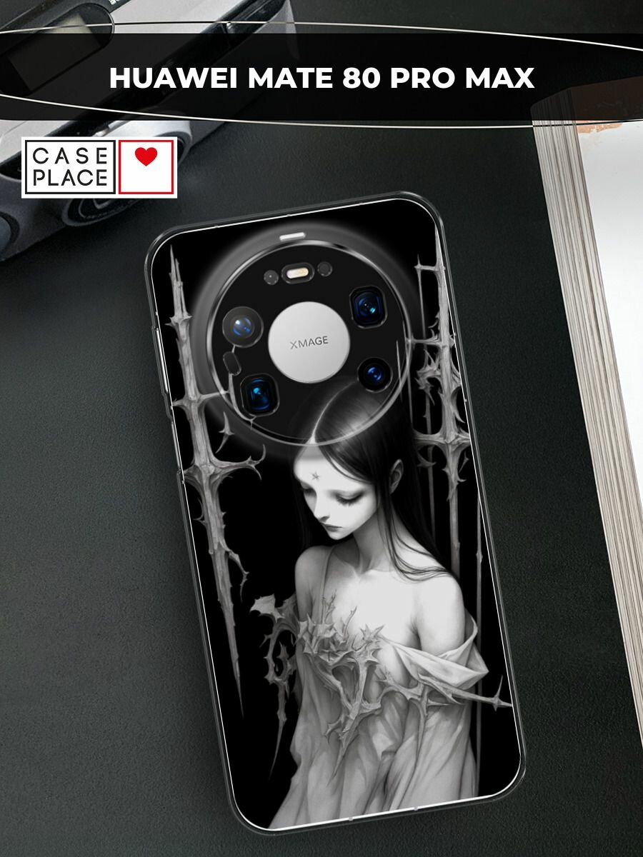 Чехол на Huawei Mate 80 Pro Max / Хуавей Мейт 80 Про Макс с принтом Грустная готическая девушка