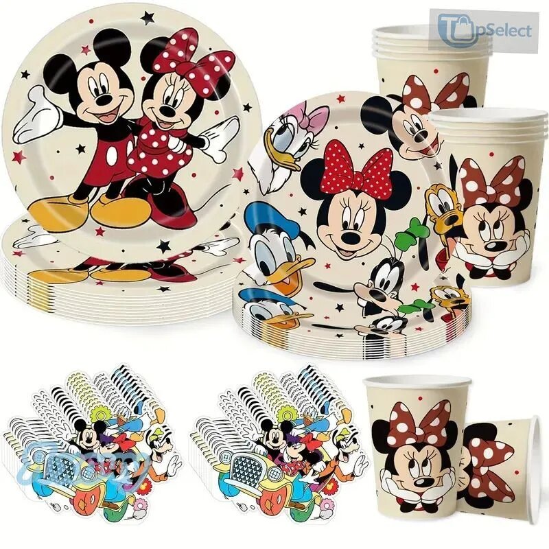 Одноразовая посуда Disney с Микки Маус, Минни и Дональд Дак для праздников