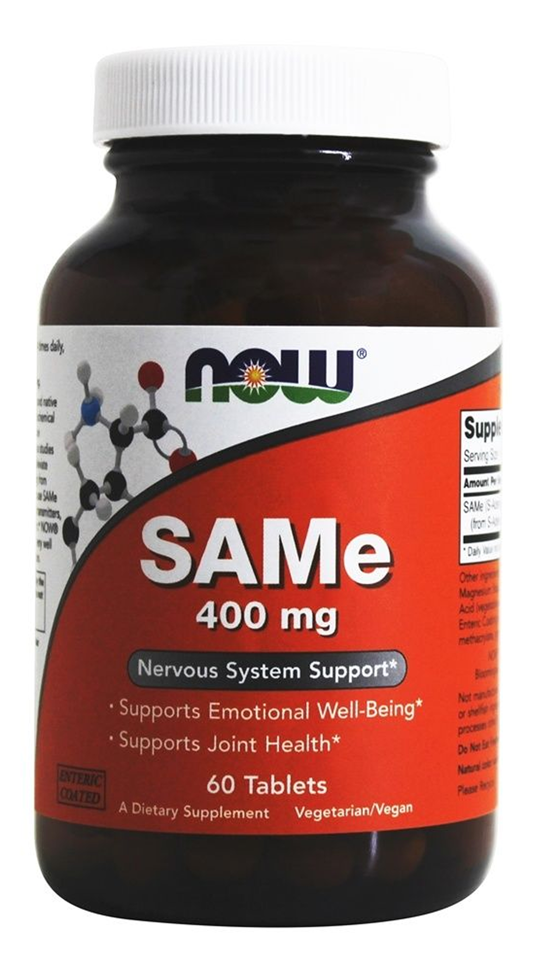 NOW Foods, S-аденозилметионин, 400 мг, 60 таблеток для нормальной работы иммунной и нервной систем организма