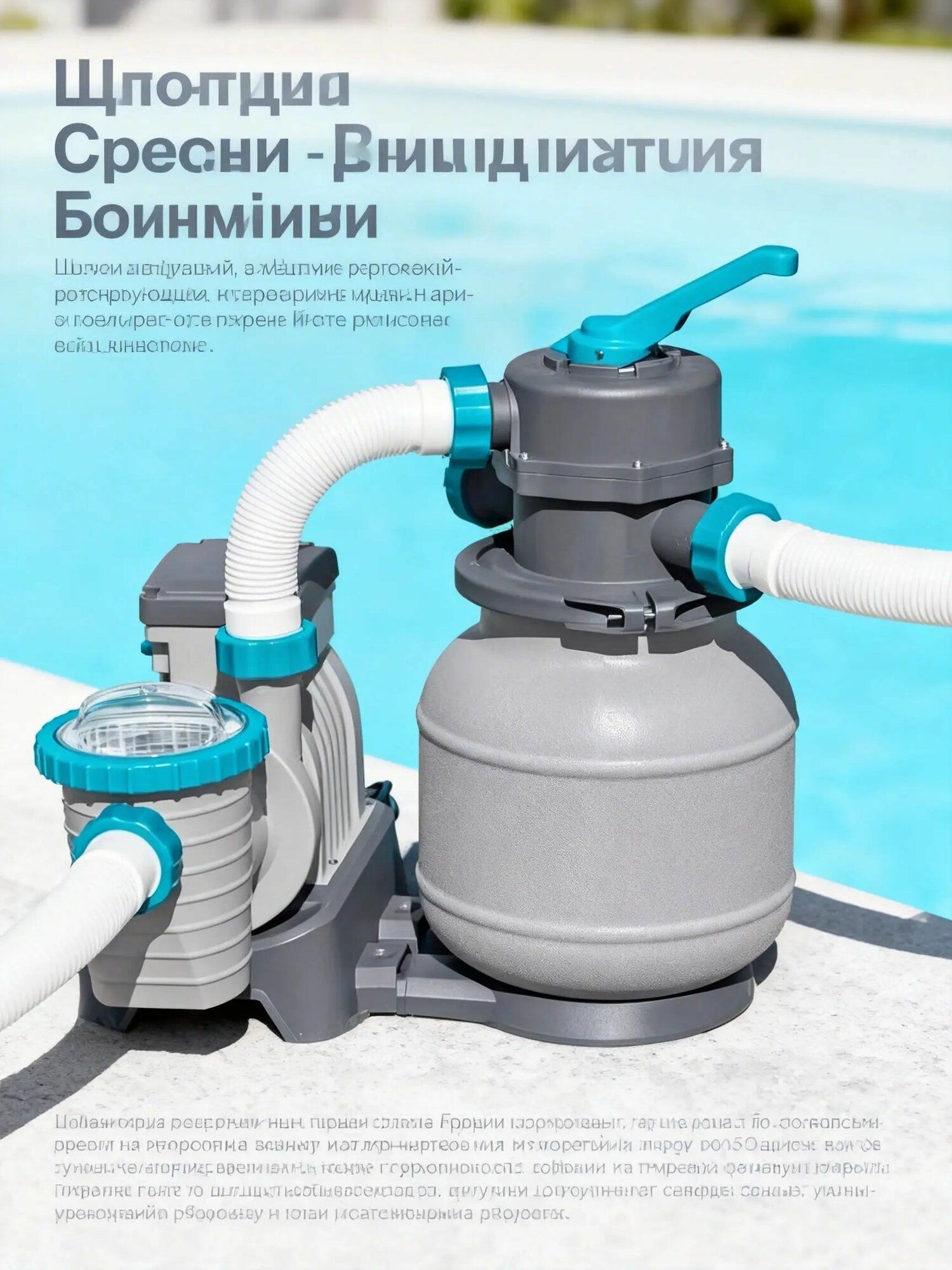 58497 Песчаный фильтр, аксессуары для большого бассейна,5678 Л/Часы