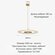 Люстра LED золотая, подвесная, D60см, регулируемый кабель 180см, для столовой, к...