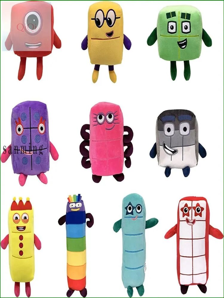Мягкая игрушка Намбер Блокс (Numberblocks) набор 10 шт. (1-10)
