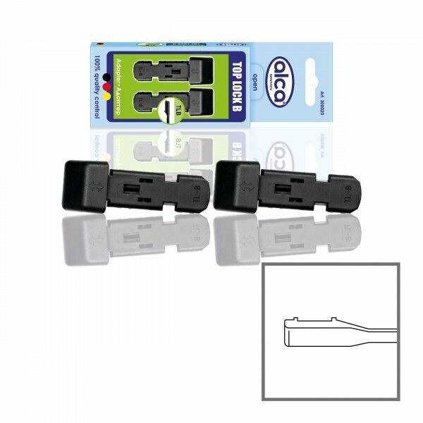 Адаптер на щетки стеклоочистителя ALCA ТОР LOСК В, верхний замок (салатовый)