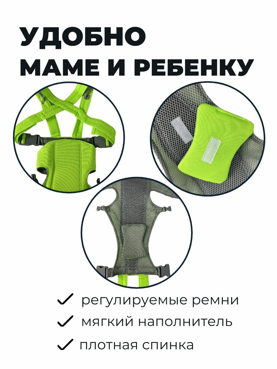 Рюкзак кенгуру для детей 3,5-9 кг / Эргорюкзак переноска для малышей 3-12 месяцев