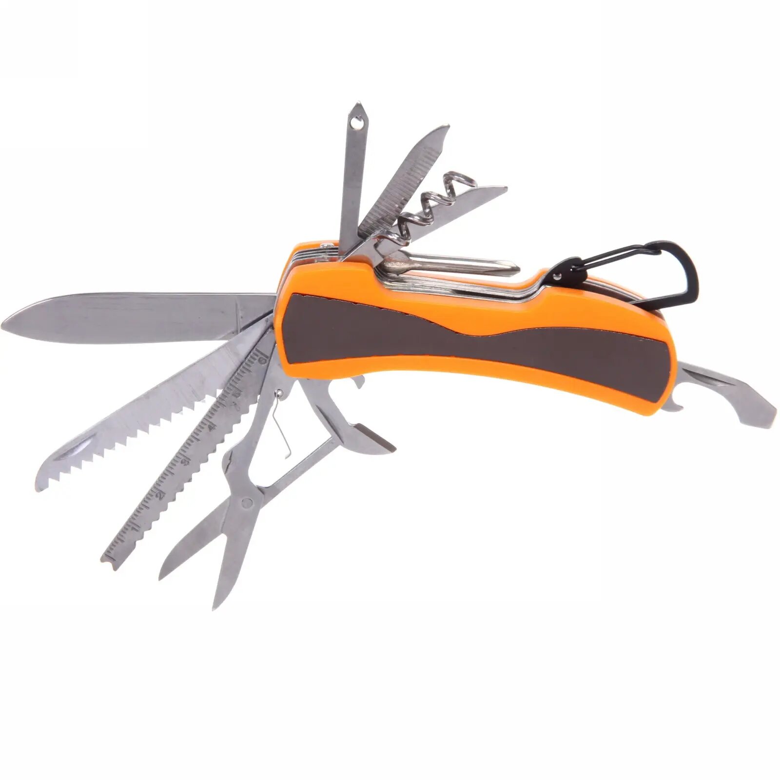Многофункциональный складной нож 12 в 1, 9 см, нержавеющая сталь, оранжевый