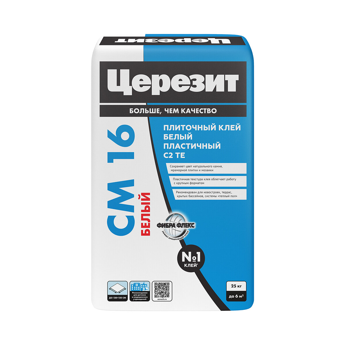 Клей для плитки Ceresit cm 16, пластичный, белый, 25 кг