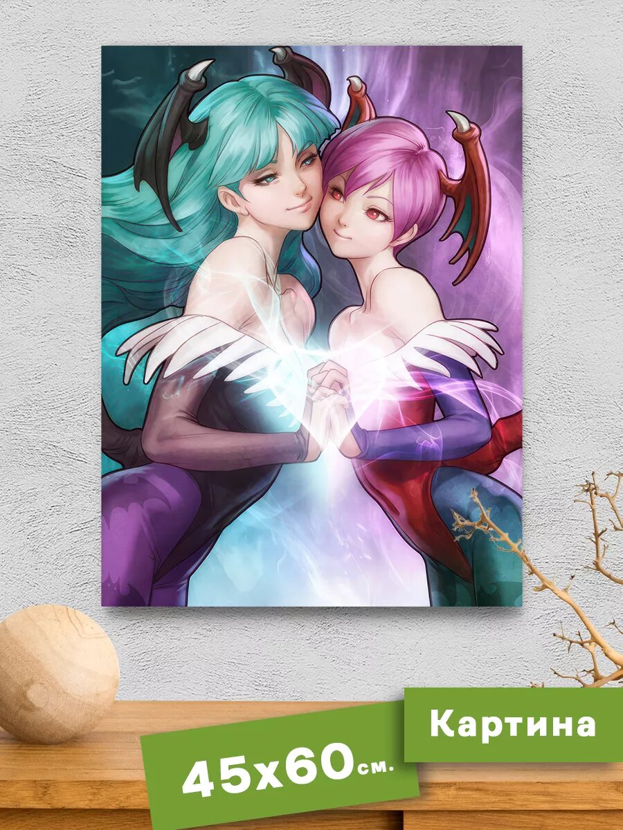 Картина на стену на холсте Девушки с крыльями аниме