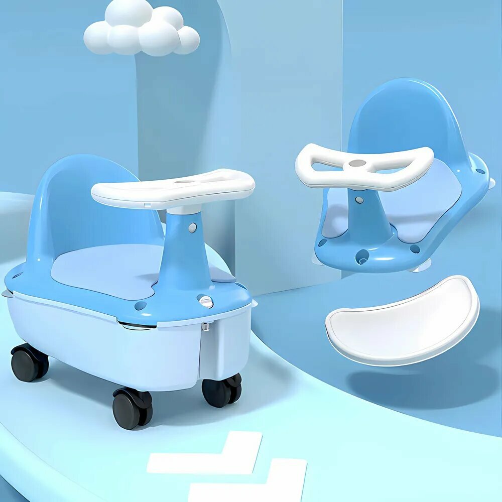 Сиденье для детской ванночки, откидывающийся стульчик для ванны, выдвижная тележка для купания, синий