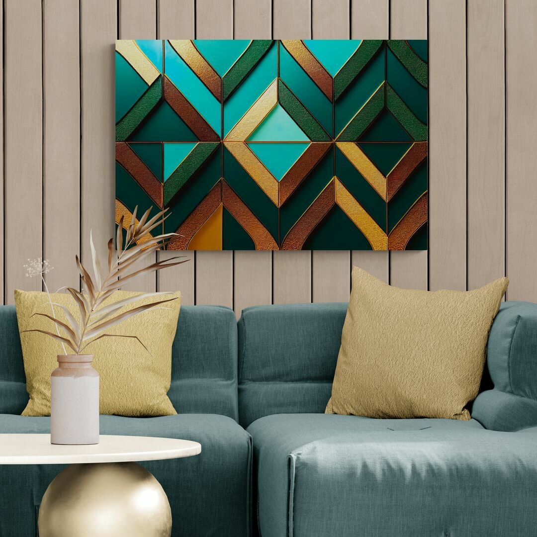 Картина для интерьера на холсте "Обои геометрические" 60х100 см