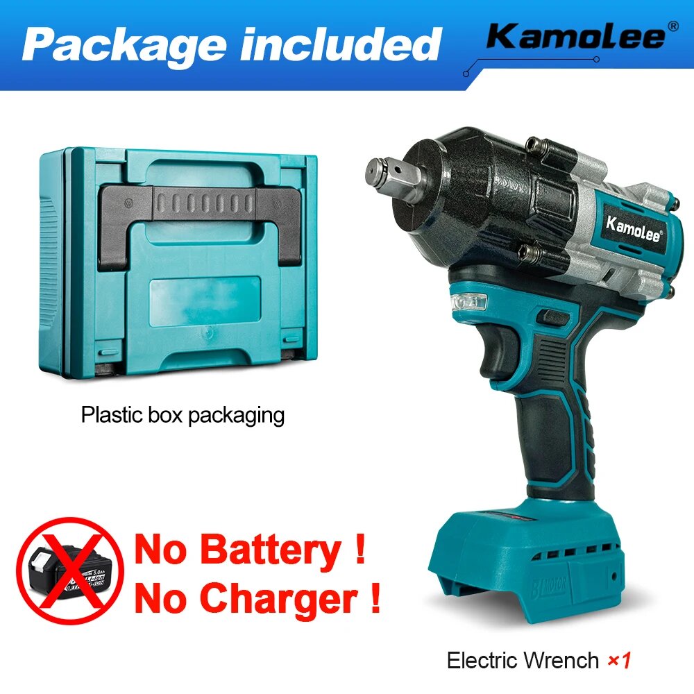 Электрический ударный гайковерт Kamolee 2100 Нм No Battery Plastic