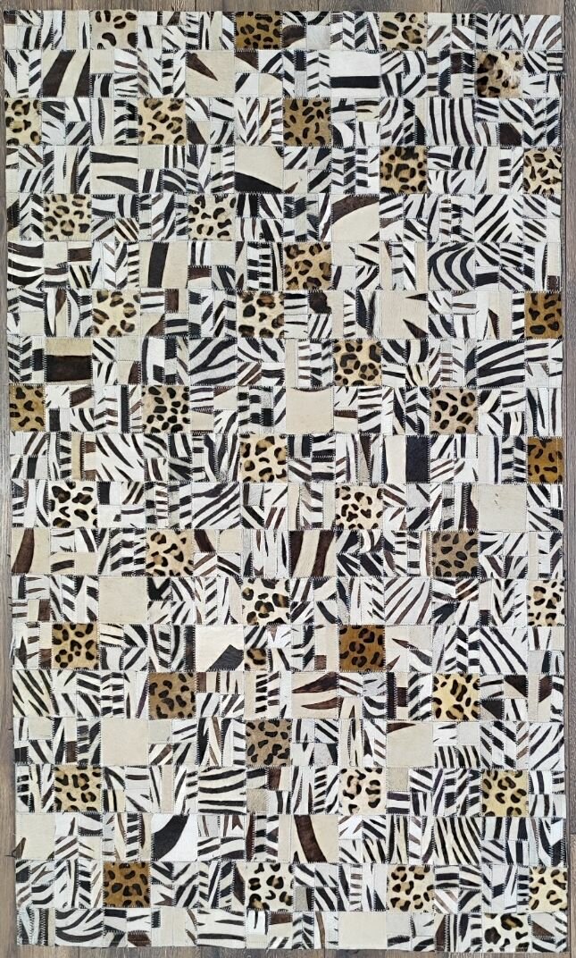 Ковер Ковровый дом Leather Carpet 0.9x1.5 м, из шкуры коровы, противоскользящий
