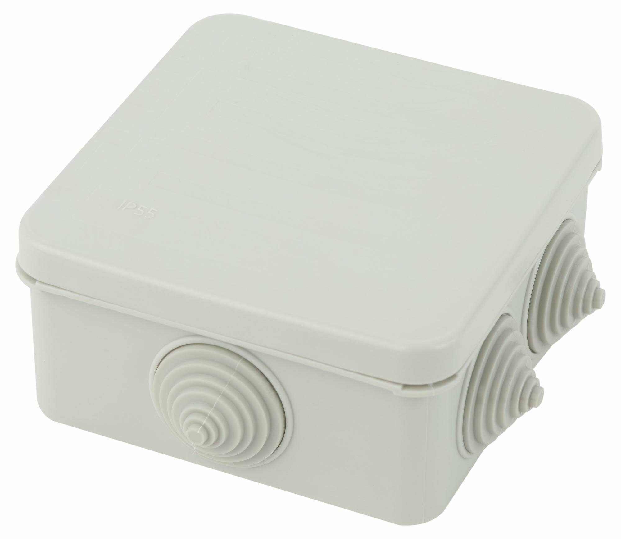 ЭРА Распаячная коробка KORz-100-100-50-6gv открытой установки КОР 100х100х50мм защелк крышка 6 вставл сальника IP55, Б0055757